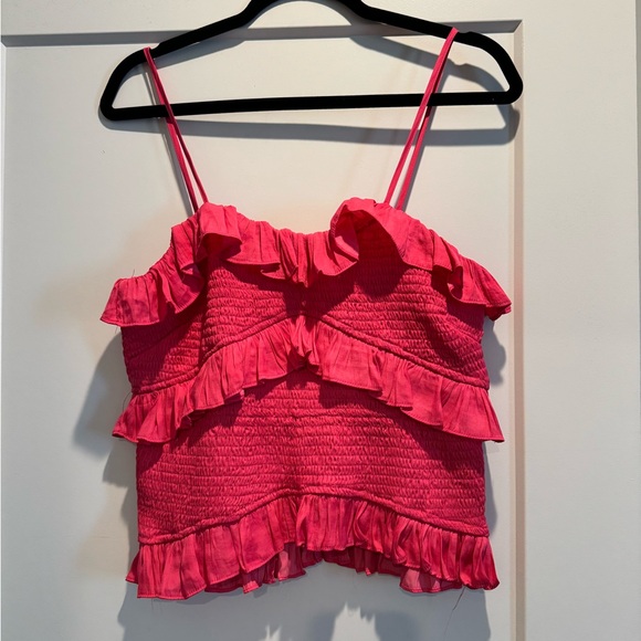 Tops | Nwt Pink Ruffle Tank | Poshmark